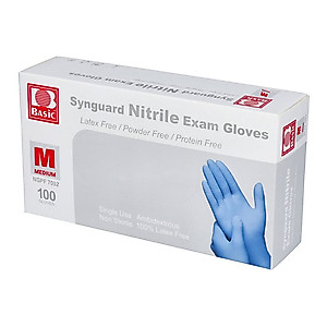 Disposable 100% Nitrile Exam Gloves - 5.5 Mil-Thick -Latex Free Powder Free, Food Safe, Medical grade Gloves - Provides Allergy Protection and Keeps Hands Clean -Blue (Medium)