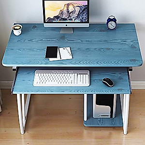 Computer Desk with Pullout Keyboard Tray,Compact Home Office Deskwith Storage Shelves,Pc Laptop Table Workstation for Small Place