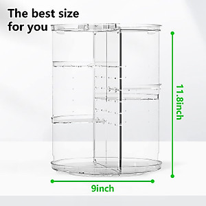 LeeWent 360 Acrylic Rotation Makeup Organizer, Large Capacity, Easy Access, Sturdy, Multi-functional, Great Gift Idea