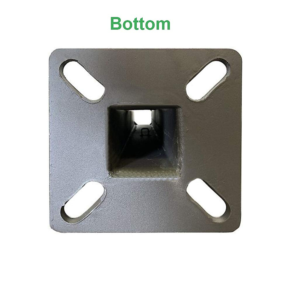 CHIUER 15FT 4'' Straight Square Steel Light Pole with Removable Round Top Adapter and All Accessaries Including Anchor Bolts Top Cover Bronze Fnish (15FT - 4'')