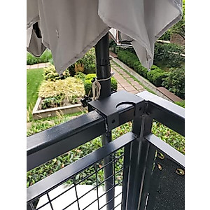 VANROUG Heavy Duty Parasol Holder Patio Umbrella Stand Mount Umbrella Stand Bench Buddy Umbrella Holder Fixed Clip Umbrella Clamp for Deck,Chair,Desk,Dock,Beach Courtyard Balcony,Boats,Tailgates
