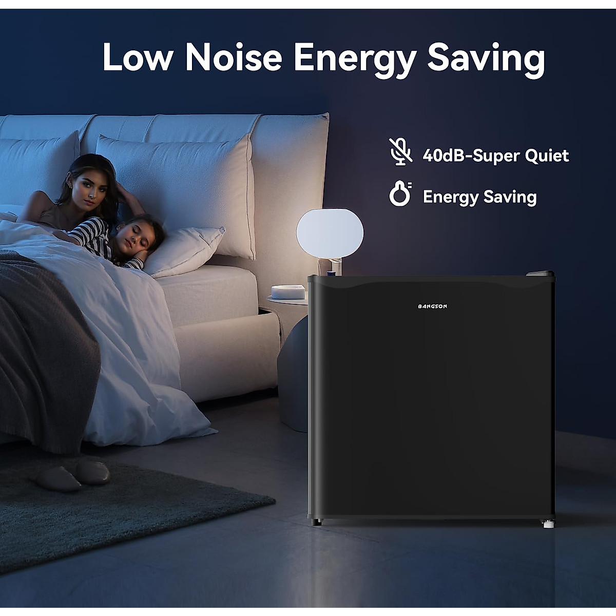 BANGSON Small Refrigerator, 1.6 Cu.Ft Mini Fridge With Freezer, Mini Fridge With Office, Energy Saving, Low Noise, Compact Refrigerator For Office, Apartment, Dorm, Bedroom