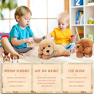 2 Pcs Plush Stuffed Golden Poodle Dog Plush Animals Soft Toy Stuffed Puppy Adorable Plush Puppy Toys for Preschool Birthday Party Supplies (Toy Poodle, 10.6 Inch)