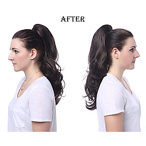 OneDor 20" Curly Synthetic Clip In Claw Drawstring Ponytail Hair Extension Synthetic Hairpiece 190g with a jaw/claw clip (R1488H)