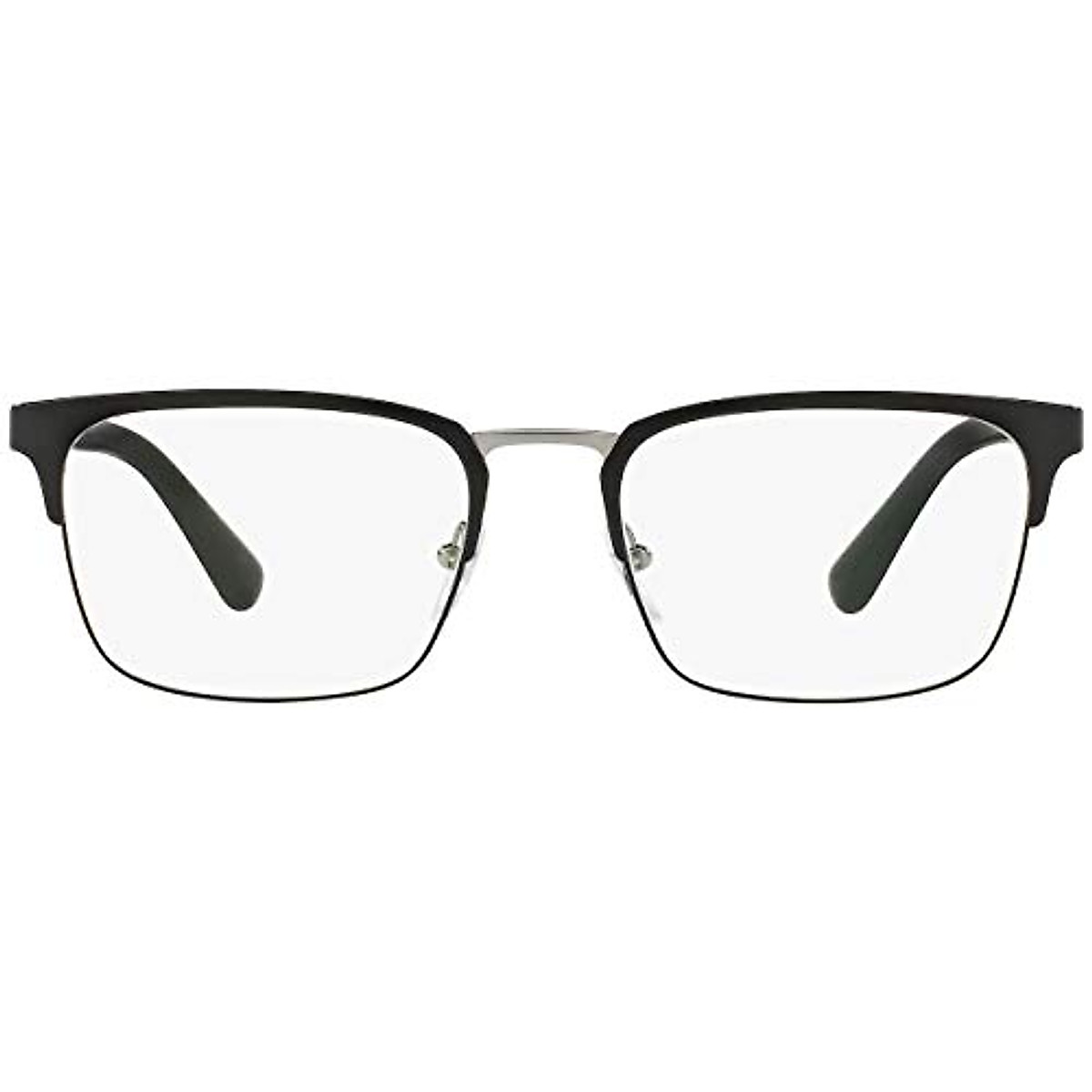 Prada Heritage PR 54TV 1BO1O1 Matte Black Metal Rectangle Eyeglasses 55mm