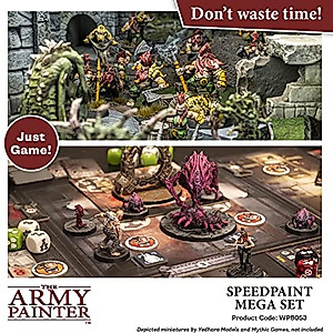 The Army Painter Speedpaint Mega Paint Set Brush Combo, 24 Bottles of Non Toxic 18ml Acrylic Paints including 2 Paint Brush for Mini Figures and Miniature Model Painting
