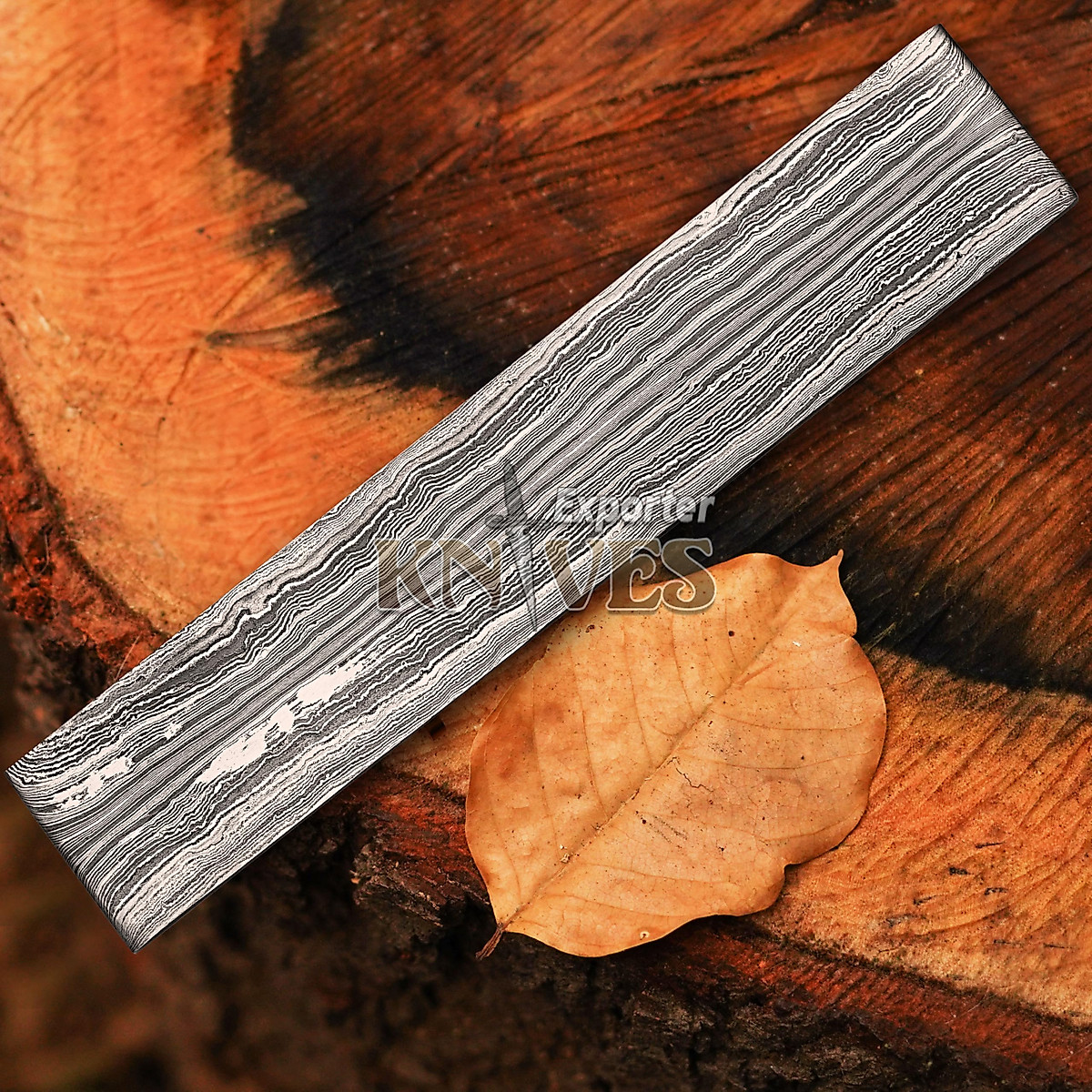 Handmade billet damascus steel billet Custom Hand Forged Damascus Steel Straight Line Billet for Knife Making