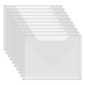 Briartw 10 Pack Large Storage Bag,11.5"x9"Resealable Plastic Envelopes Pockets for Cutting Dies Stencil Crafts Organizer Holder,Clear Storage Envelopes for Clear Stamp,Die Cuts,Scrapbook Paper