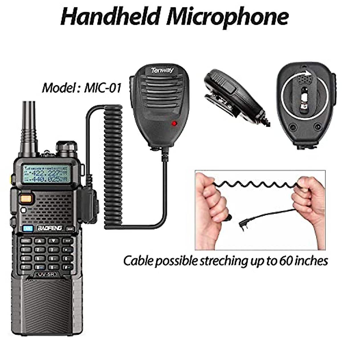Baofeng UV-5R Two Way Radio with 3800mAh Battery and Programming Cable and Radio Case