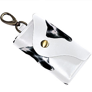 Dalmatian PU Leather Key Wallet Holder Card Case with 6 Hooks for Men Women
