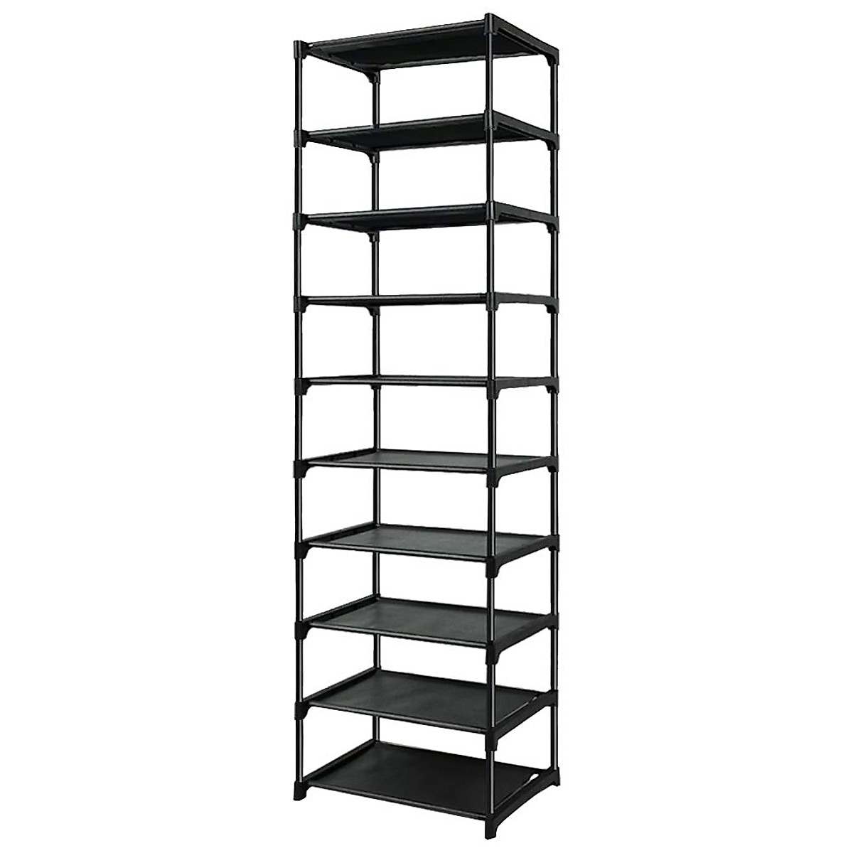 ZQWSYU Shoe Rack 10 Tier Narrow Shoe Racks for Closets Durable Enterway Shoe Rack Organizer Shoes Rack Shoe Shelf Tall Shoe Stand Metal Shoe Rack Stackable Separable
