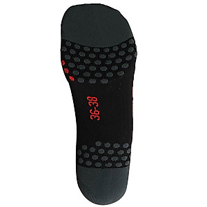 Pure Athlete Compression Ankle Socks for Running - Moisture Wicking, Dot Padding - Men and Women (1 Pair - Black/Red, Large)