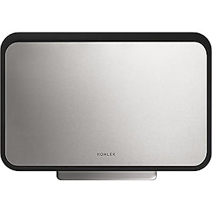 KOHLER K-20940-STW Kitchen Trash Can, 13 Gallon Step Trash Can with Quiet-Close Lid and Hand Free Foot Pedal in White Stainless Steel