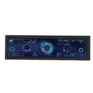 Heayzoki 8.8 Inch Display 1920x480 CPU GPU SSD Data Temperature Monitor Chassis Sub Screen, Micro USB Mini Data Monitor for RPi for