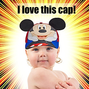 Disney Baby Boys Mickey Mouse Red and Blue Cotton Baseball Cap - Age 12-24 Months