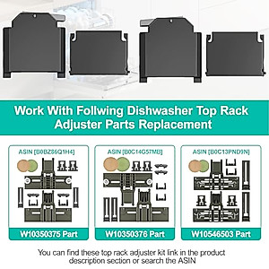 UPGRADED W10350375 Dishwasher Top Rack Adjuster Parts Replacement for Whirlpool Dishwasher Parts WDT730PAHZ0 WDT750SAHZ0 WDTA50SAHZ0 WDT970SAHZ0 Upper Rack Parts,Fits Kenmore Dishwasher Top Rack Parts