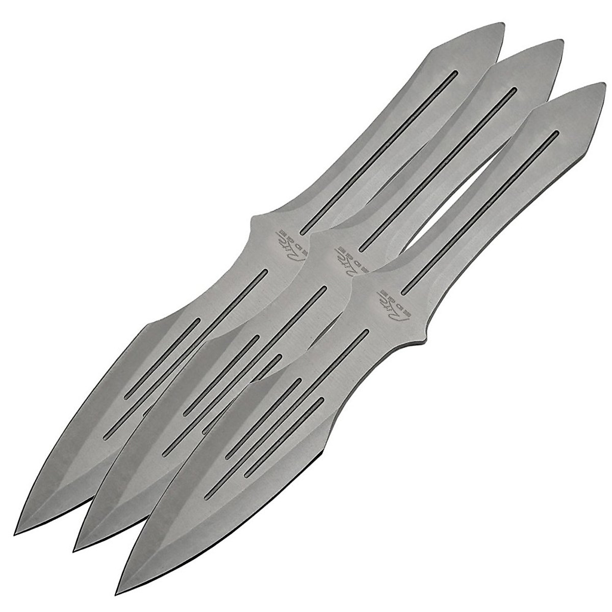 SZCO Supplies 10” Balanced Full-Tang Professional Stainless-Steel 3 Piece Throwing Knife Set with Nylon Sheath, Silver (211230-SL)