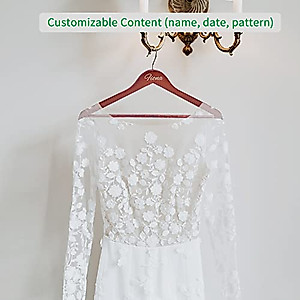 Nature Smile Wooden Suit Hangers 30 Pack Solid Wood Coat Clothes Hangers with Non Slip Bar and 360° Swivel Hook(Cherry Color)…