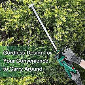POSENPRO 20V Cordless Electric Hedge Trimmer,2.0Ah Batteries,17" Cutting Length,3/5" Cutting Capacity,1100 RPM,Easy Cut Lightweight Garden Handheld Cutter,Includes Battery,Charger Safety Blade Guard