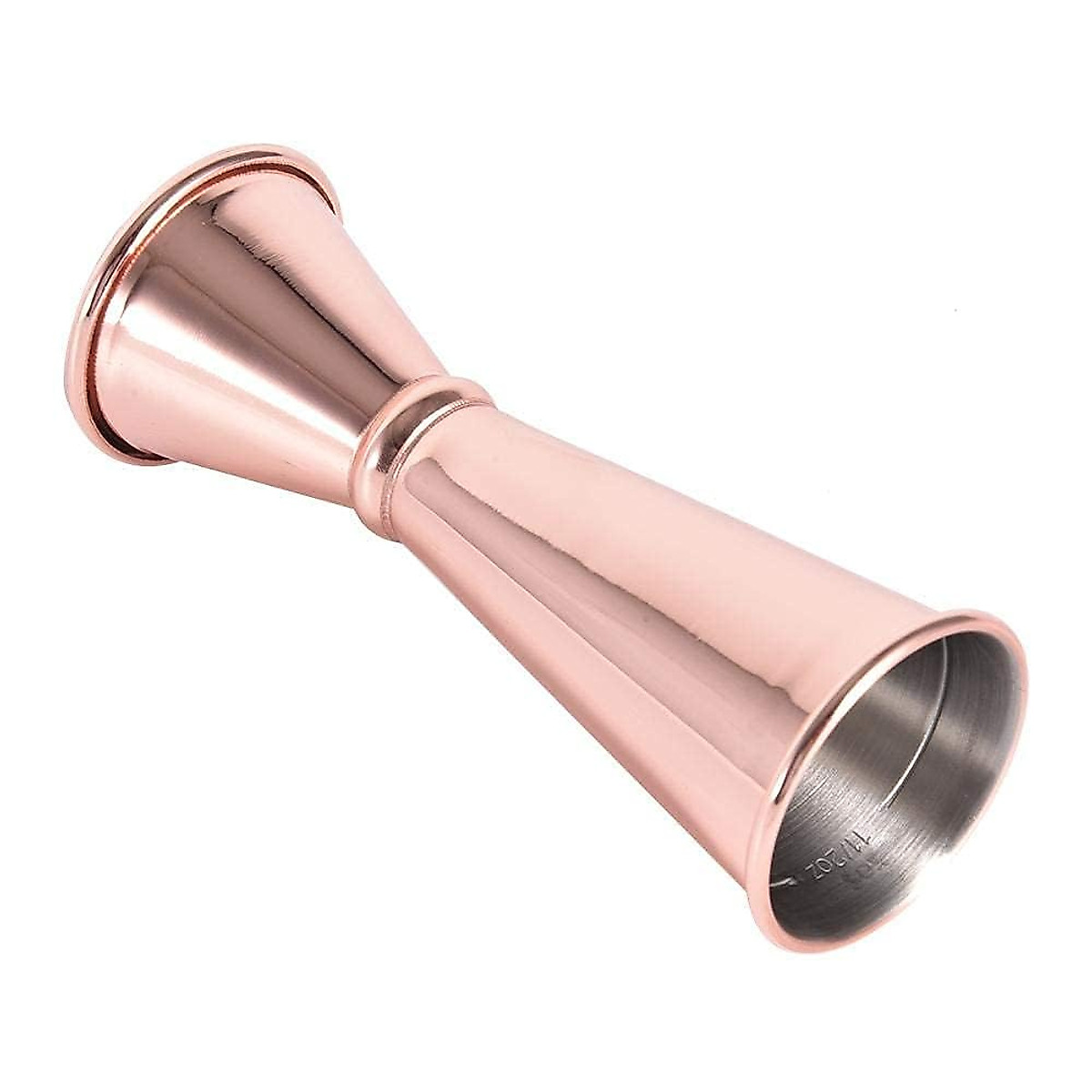 Jigger 2 oz 1 oz, Rose Gold Stainless Steel Double Cocktail Jigger Shot Measure Jigger Alcohol Measuring Cup Bar Tool for Bartending