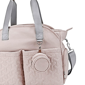 AMLESO Nappy Changing Bag Handbag mom Bag Large Storage Two Front Pockets Bag, Light Pink