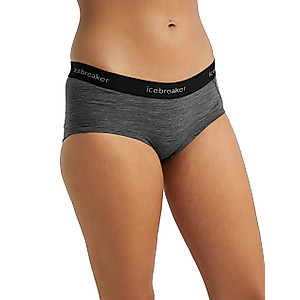 Icebreaker Merino Sprite Hot Pants Underwear for Women, Merino Wool Base Layer - Lightweight, Soft Women’s Panties for Cold Weather Activities - Thermal Underwear, Gritstone Hthr, X-Small
