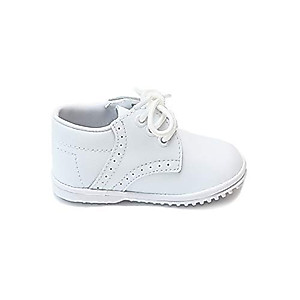 Baby White Leather Lace Up Shoe (Baby 2, White)