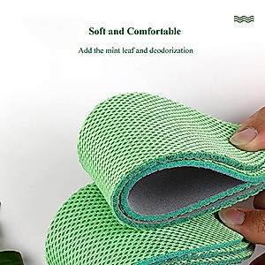 3 Pairs Mint Deodorant Insoles Health Light Weight Shoes Pad Absorb-Sweat Breathable Mesh Cloth Sports Insert Men Women (Size : 43) (40)