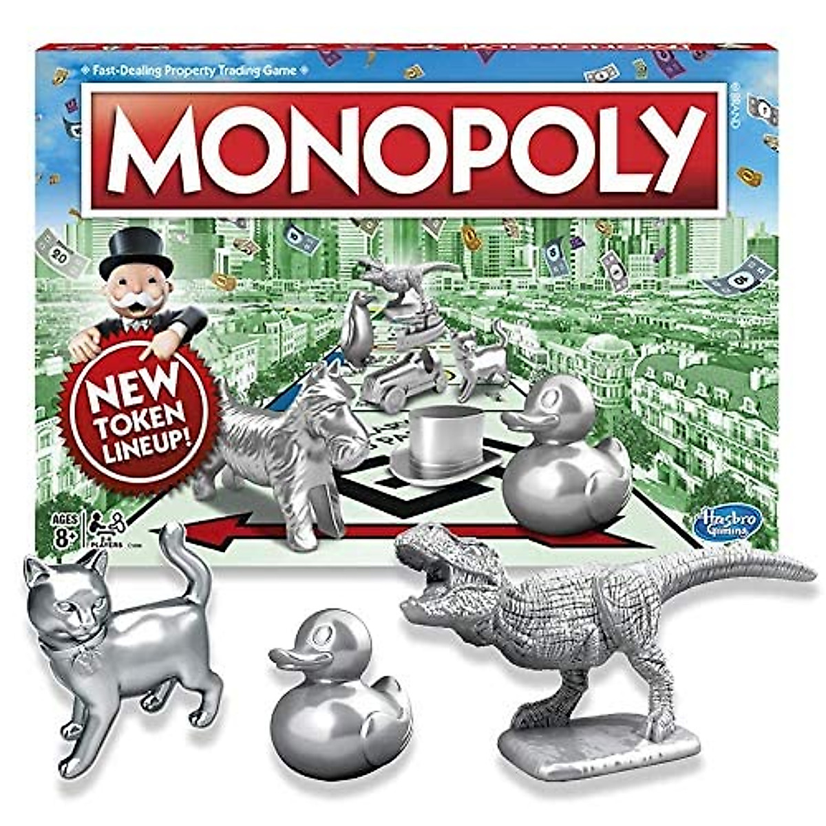 Classic Monopoly Now with Cat, Duck,& Dinosaur