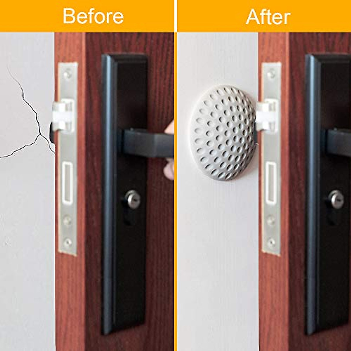 Door Stopper Wall(6 Pack,Grey),Wall Protector from Door Knobs Rubber,2 inch Door Stopper Wall Protector,Self-Adhesive Wall Protector for Door,Chair,Fridge,Cupboards,Bathroom,Windows.