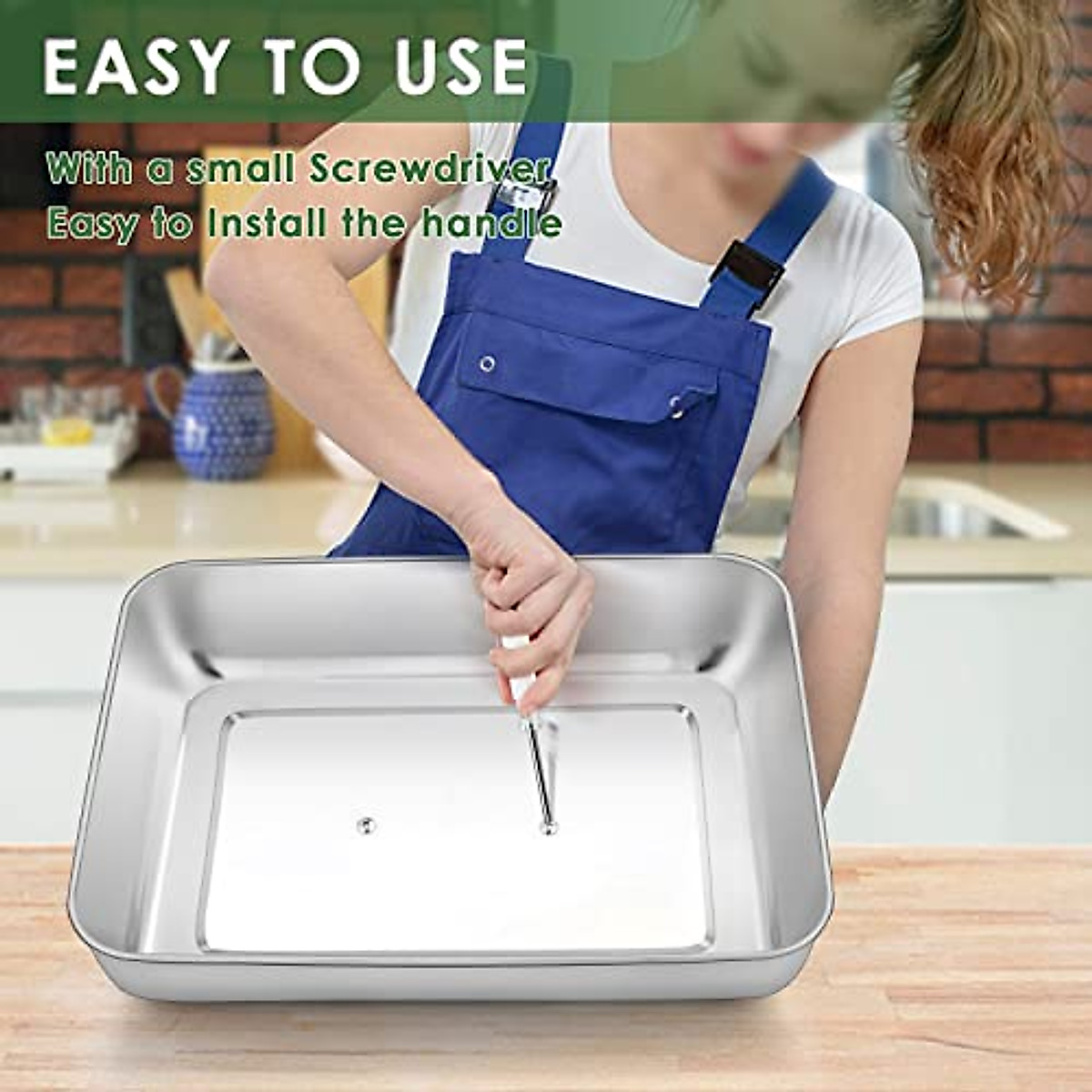 Joyfair 13 x 9 Inch Melting Basting Cover Set of 2, Stainless Steel Metal Cheese Melt Domes Rectangular for Outdoor/Indoor Flat Top Griddle, Heat-resistant Handle & Screwdriver, Dishwasher Safe