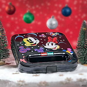 Uncanny Brands Disney Mickey and Minnie Mouse Sandwich Maker - Small Kitchen Appliance