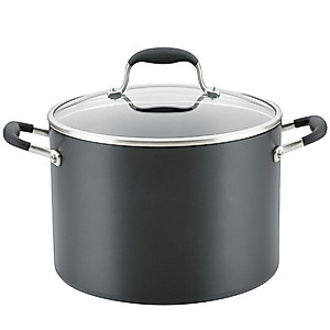 Anolon Advanced Home Hard-Anodized Nonstick Open Stock Cookware (10 Qt Stock Pot, Onyx)
