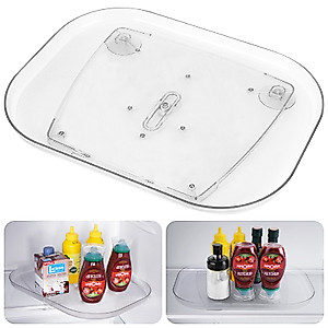 Large 360 Rotating Lazy Susan for Refrigerator Organizers and Storage, Clear 15.7'' Square Lazy Susan Turntable Organizer for Refrigerator, Spices, Fruit, Dining Table, Kitchen