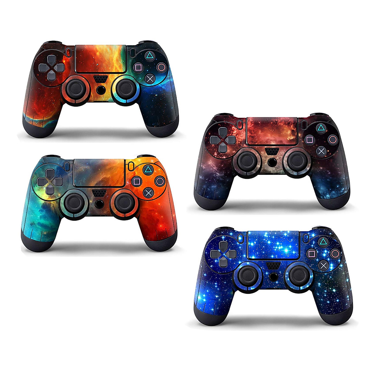UUShop 4PCS Vinyl Skin Sticker Decal Cover for Playstation4 PS4 Controller - Four Pack Starry Sky