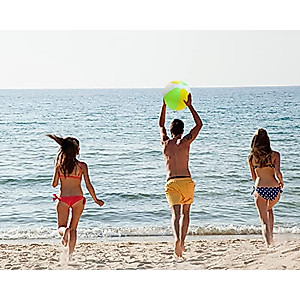 PENTA ANGEL Beach Balls 2PCS 12 Inch Inflatable/Blow Up Classic Rainbow Color Summer Swimming Pool Party Favors Water Toy Beachball for Women Men Adults Playing (Yellow&Green&White, 12 Inch)
