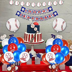 BANBALLON 53 PCS Baseball Party Decorations Baseball Party Supplies Including Happy Birthday Banner Balloons and Baseball cake toppers for Sports Theme Birthday Party and Baseball Theme Party Decor