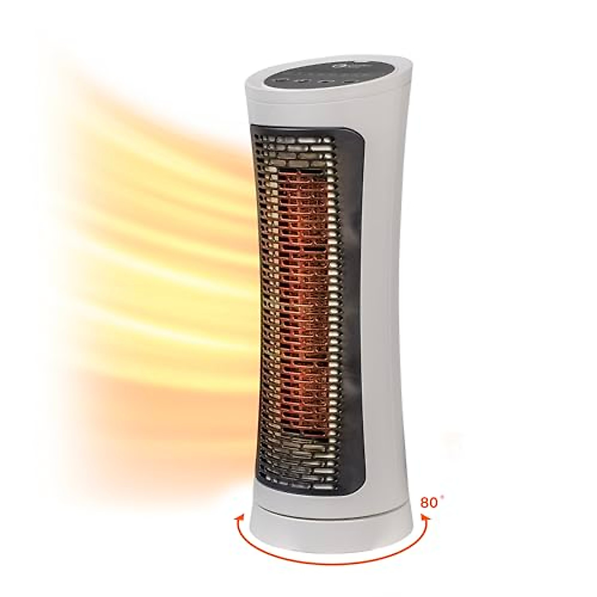 Comfort Zone Electric Oscillating Digital Tower Space Heater with Digital Thermostat, Built-in Overheat Sensor, and Power Indicator Light, Ideal for Home, Bedroom, & Office, 1,500W, CZ457EWT