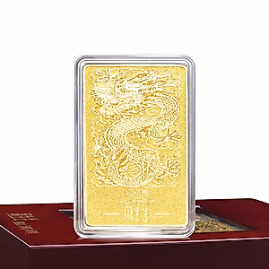CHOW SANG SANG 999.9 24K Solid Gold Price-by-Weight 100g Gold Ingot for Women 922009 921659 921649 (Felicity (福), Yellow Gold)