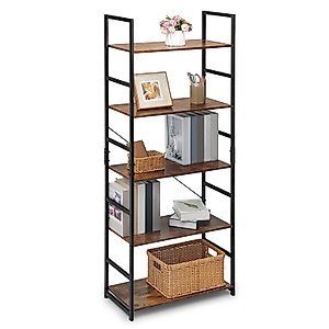 Magshion 6-Tier Bookshelf, Tall Bookcase Industrial Display Standing Shelf Units, Metal Storage Shelf for Bedroom Kitchen