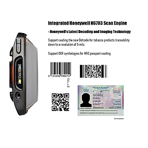 Rugged 4G LTE Android Barcode Scanner Pistol Grip Handheld Mobile Computer 5" Touch Screen with Honeywell N6603 1D 2D Code Reader WiFi GPS for Enterprise WMS