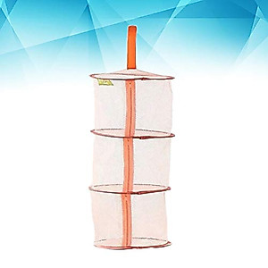 Zerodeko Laundry Drying Rack Collapsible Folding Mesh Hanging Basket Dryer Net 3 Layer Drying Rack Windproof Collapsible Underwear Bra Drying Rack Plant Dryer Net Hanging Baskets