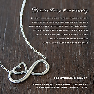EFYTAL 925 Sterling Silver Infinity Heart Necklace, Best Birthday Gift Ideas for Women, Mom Necklaces for Mother's Day, Pendant Jewelry for Her
