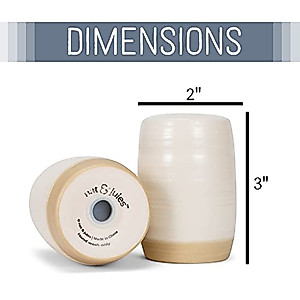 Nat & Jules Raw Bottom White 3 x 2 Ceramic Salt and Pepper Shaker 2 Piece Set