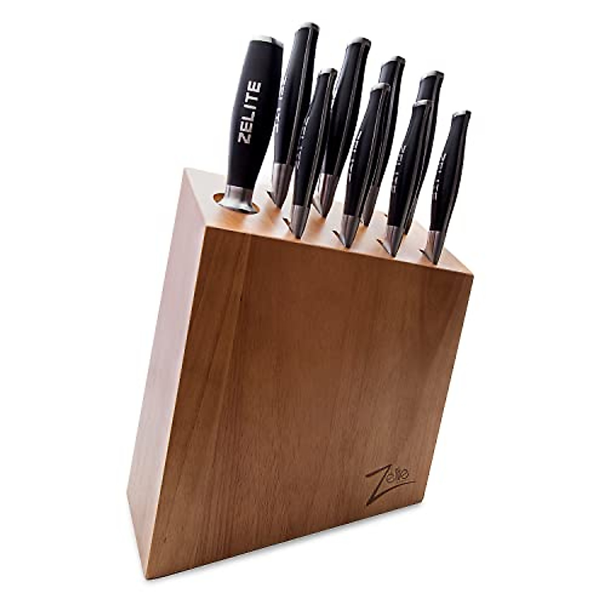 Zelite Infinity Knife Block Set (9-pc), Kitchen Knife Set, Knife Sets for Kitchen with Block - German Knife Set in High Carbon Stainless Steel - INCL. 8 Professional Knife Set & Honing Steel 10 Inch