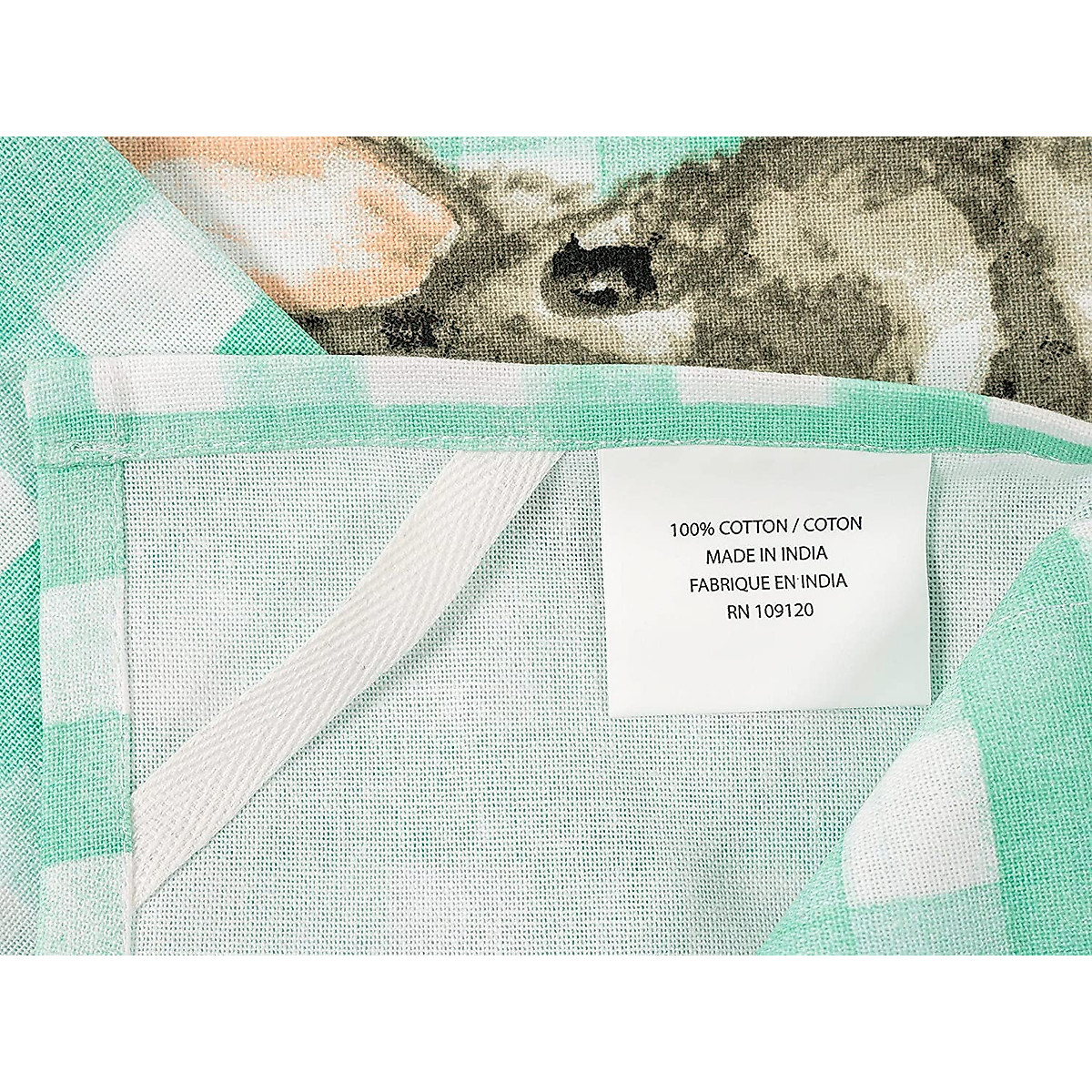 KAF Home Bloom Kitchen Holiday Dish Towel Set of 4, Cotton Rich, 18 x 28-inch (Easter Gingham Bunny)