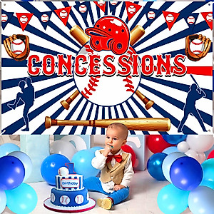 Baseball Party Decorations Banner Baseball Concessions Banner Baseball Party Supplies Large Sports Themed Birthday Backdrop for Boys Kids Teens Baseball Birthday Holiday Party Favor