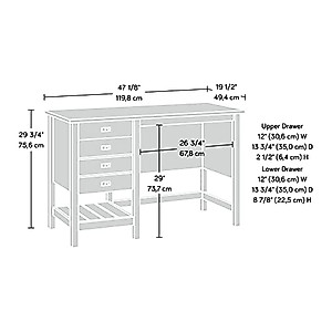 Sauder Cottage Road Pedestal Desk, Soft White Finish