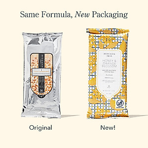 Beekman 1802 Face & Body Wipes, Honey & Orange Blossom - Scented - 30 Count - Cleanses - With Goat Milk, Aloe & Vitamin E - Alcohol Free, Biodegradable - Good for Sensitive Skin - Cruelty Free