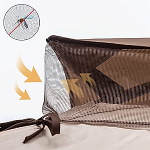 Joyside 11'x11' Pop Up Gazebo for Patio Gazebo Canopy Tent with Sidewalls Outdoor Gazebo with Mosquito Netting Pop Up Canopy Shelter Wedding Tent (Beige)